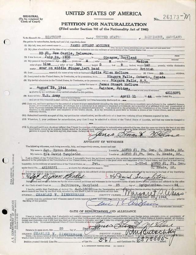 Private James S. McClure (1908–1944) – Delaware's World War II Fallen