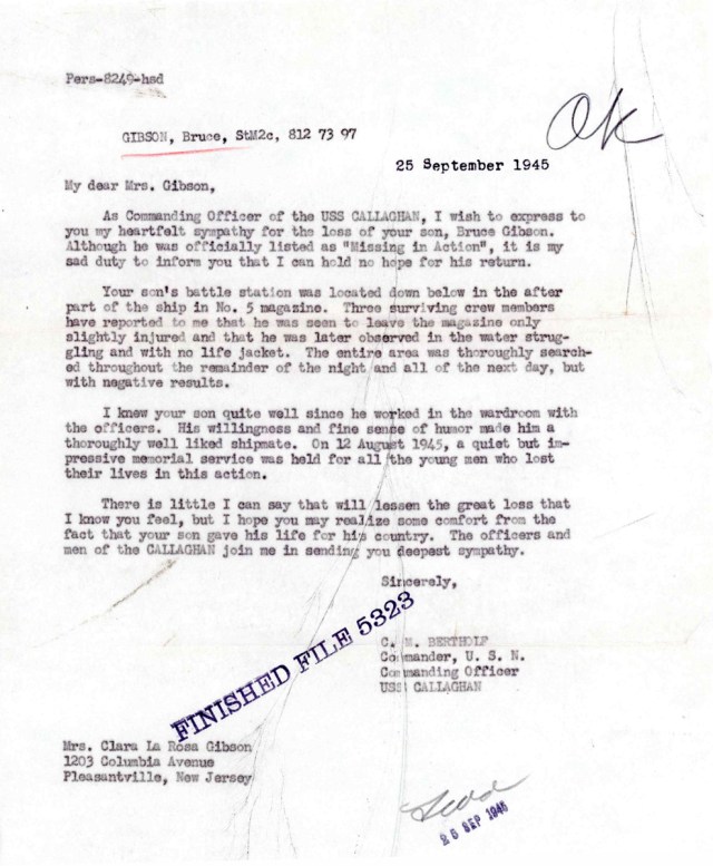 Steward’s Mate 2nd Class Bruce Gibson (1918–1945) – Delaware's World ...